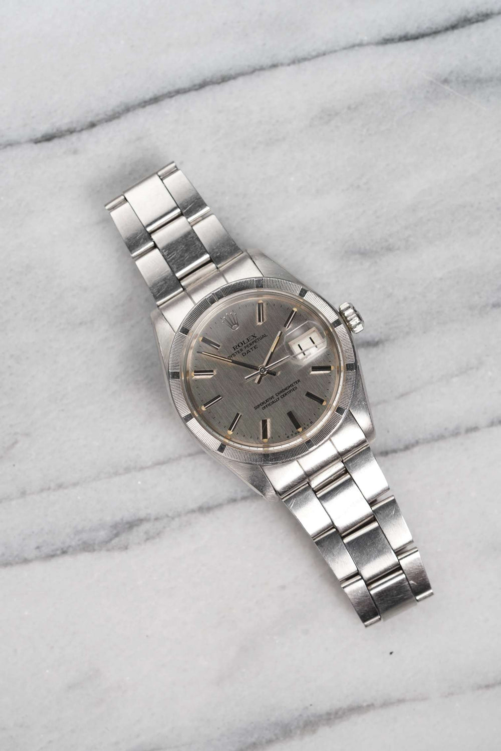 1974 Rolex OP 1501 - Silver Vertical Stripe Dial