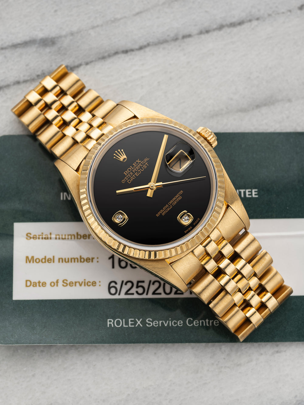 Rolex Datejust 16018 - Onyx Diamond Dial.