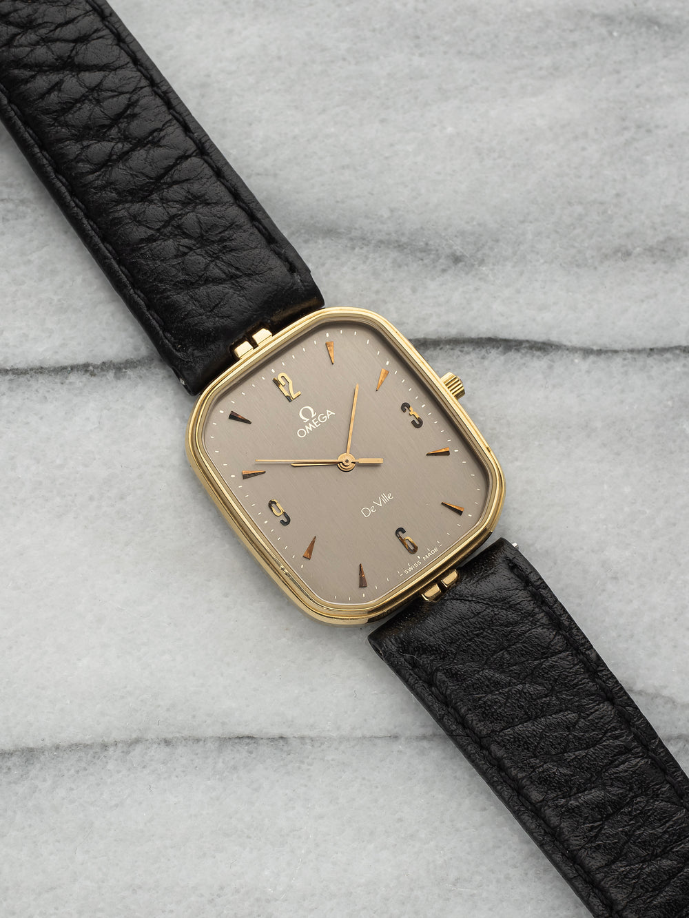 Omega De Ville - Grey Arabic Numerals.