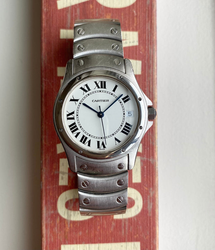 Cartier Santos Rondo Ref 1920 90s Automatic 33mm White Roman Numeral D